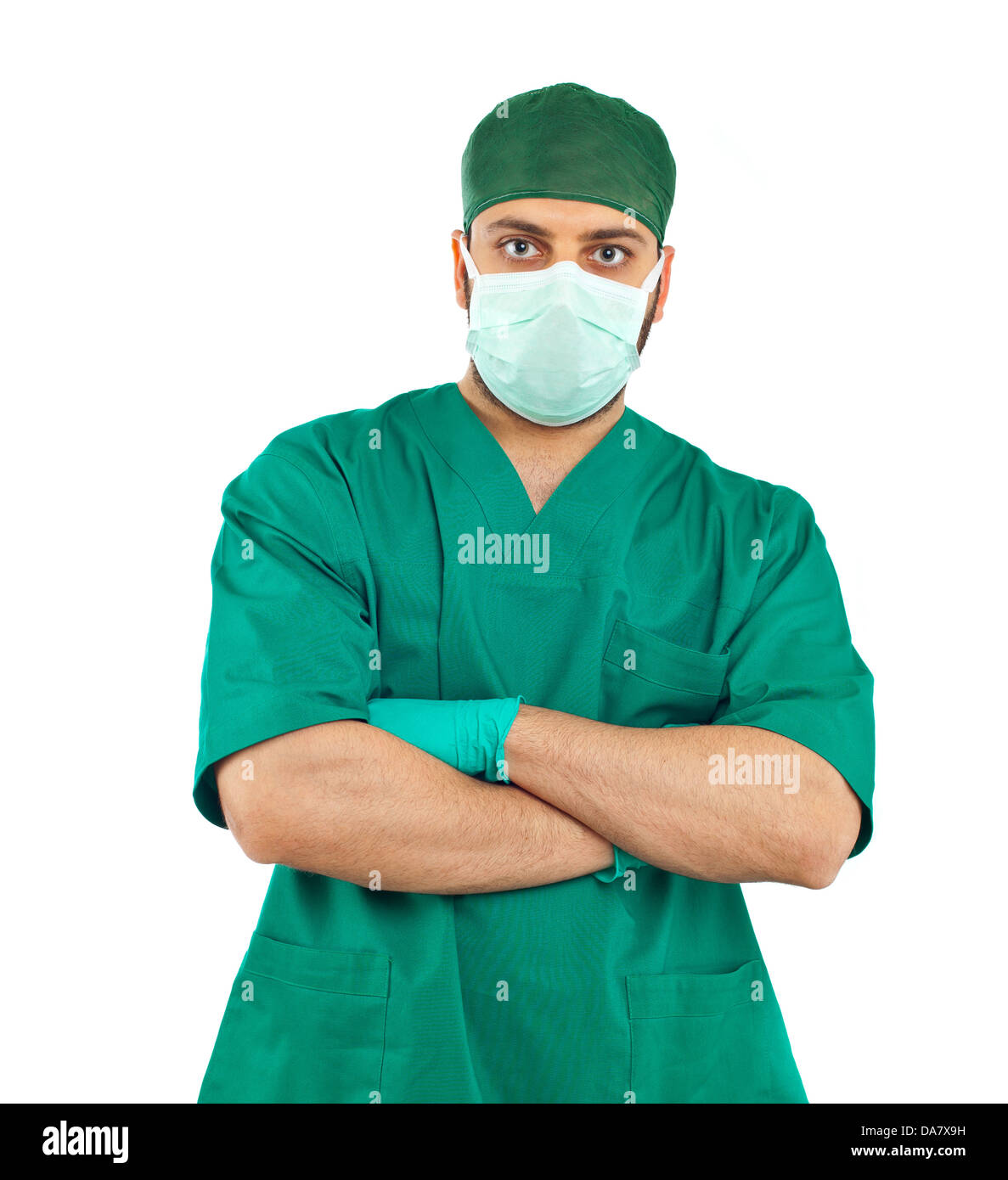 Handsome young surgeon on white background Stock Photo - Alamy