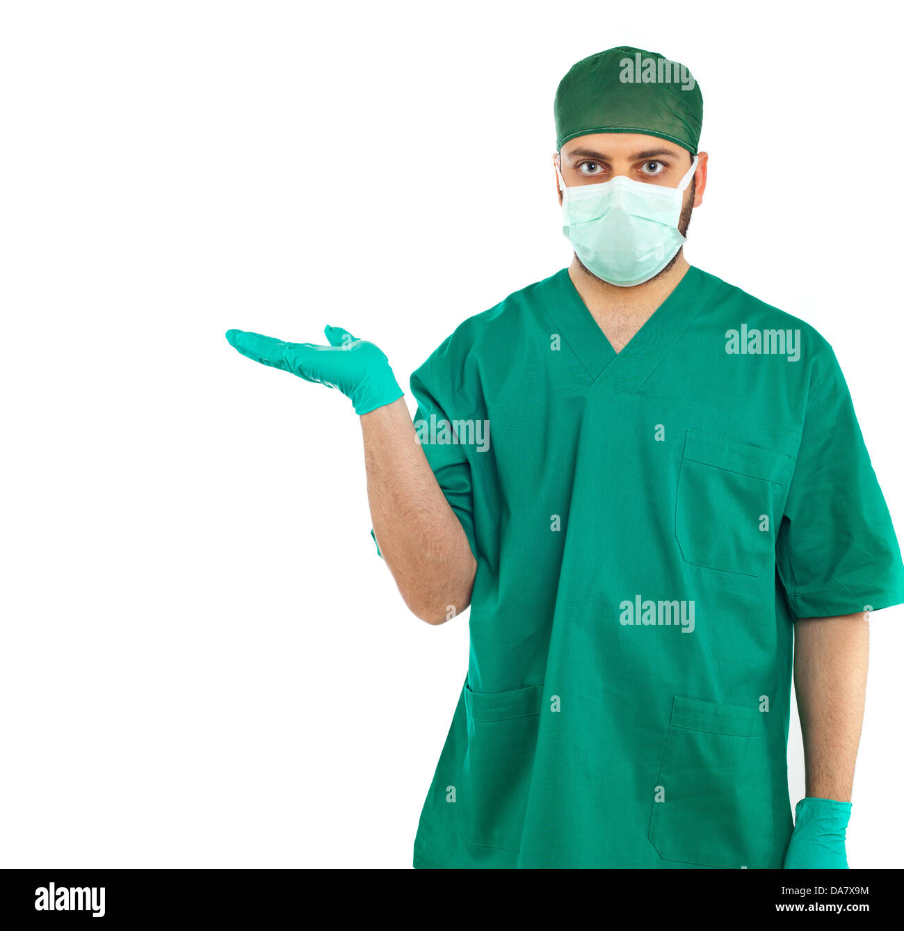 Handsome young surgeon on white background Stock Photo - Alamy