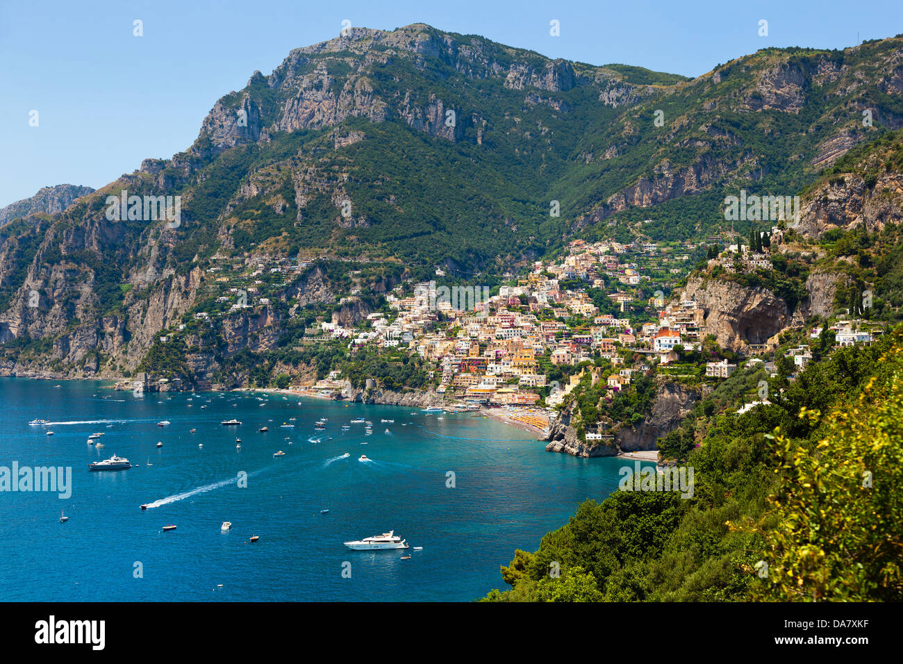 Aerial view positano amalfi coast hi-res stock photography and images ...