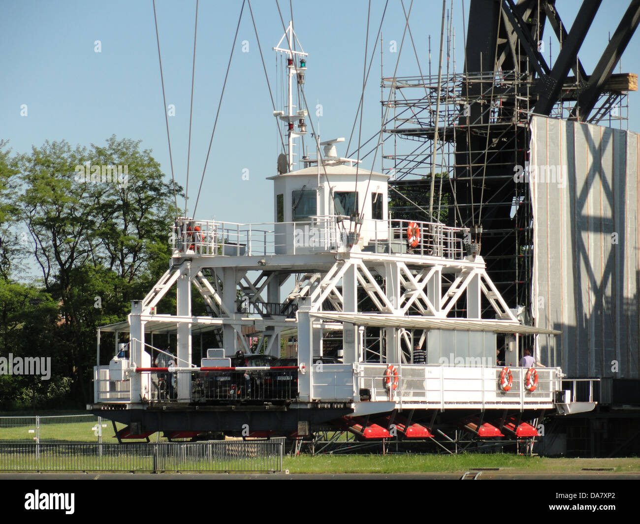 The Rendsburg Schwebefähre (Rendsburg Suspension Ferry) in Germany is ...