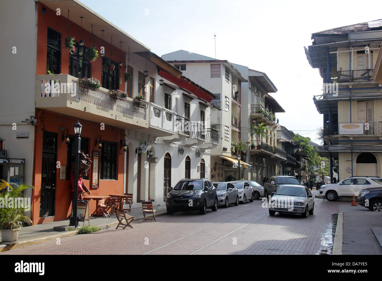 Casco Antiguo of Panama City, Panama. Colonial buildings at San Felipe ...