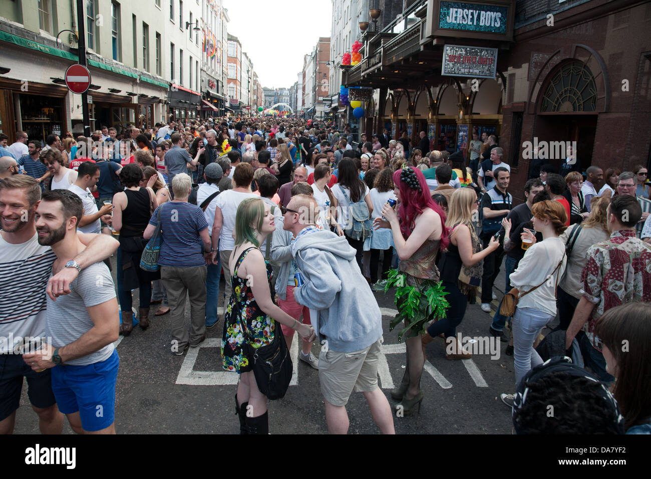 Crowds in Soho London during gay pride Stock Photo - Alamy