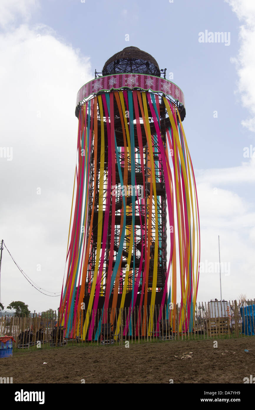The Park Stage Tower ,Glastonbury Festival 2013 Stock Photo - Alamy