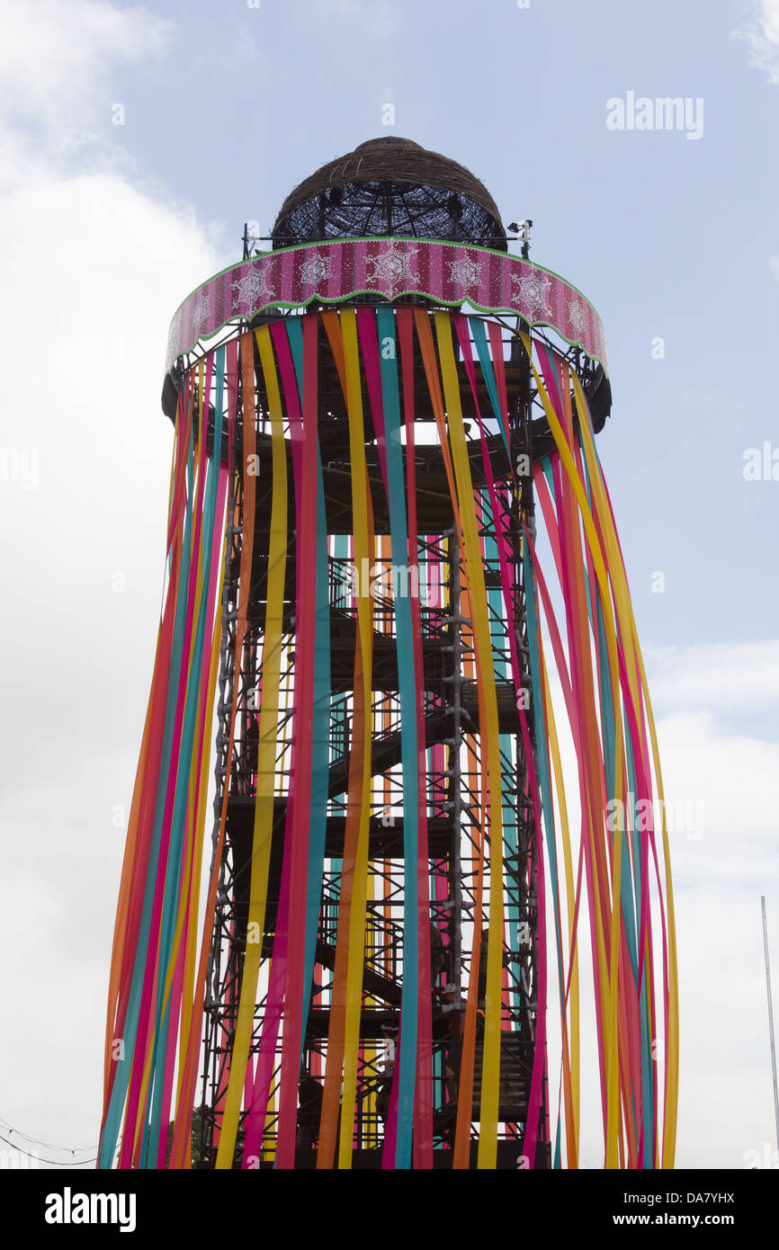 The Park Stage Tower ,Glastonbury Festival 2013 Stock Photo - Alamy