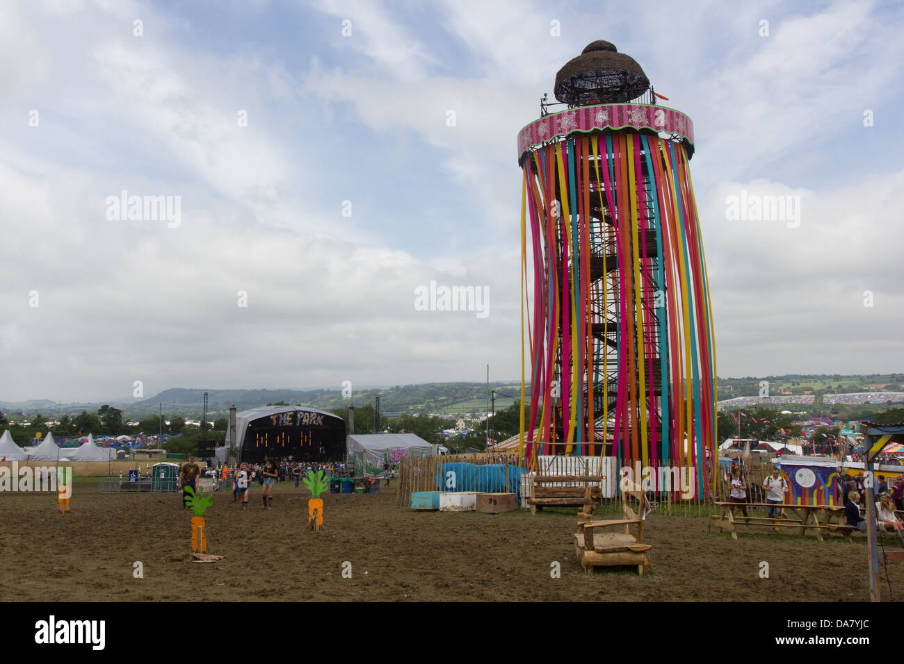 The Park Stage Tower ,Glastonbury Festival 2013 Stock Photo - Alamy