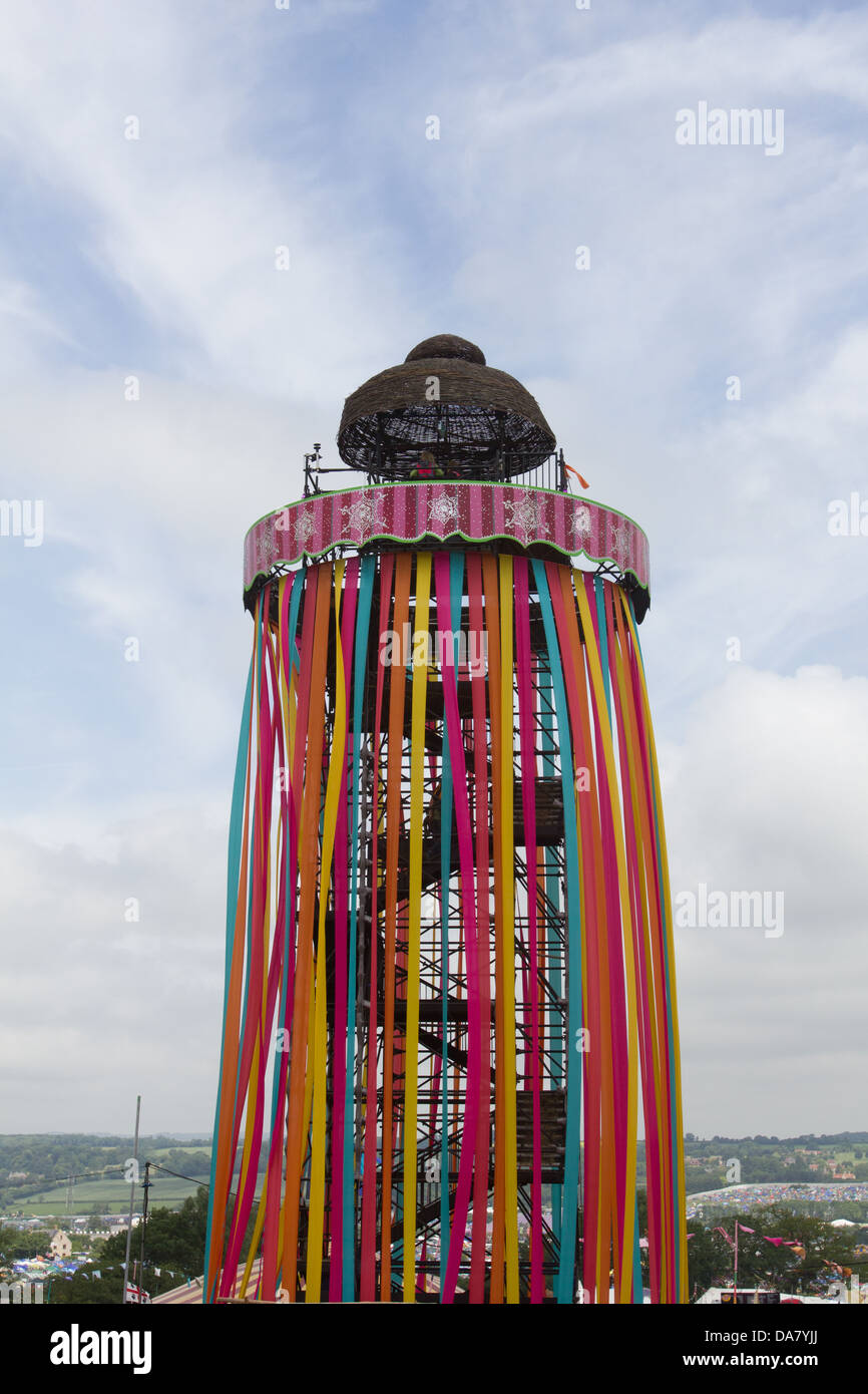 The Park Stage Tower ,Glastonbury Festival 2013 Stock Photo - Alamy