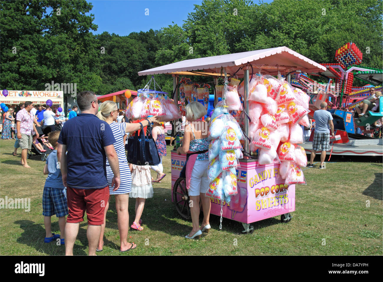Candy Floss stall and fairground attractions, Fleet & District Carnival ...