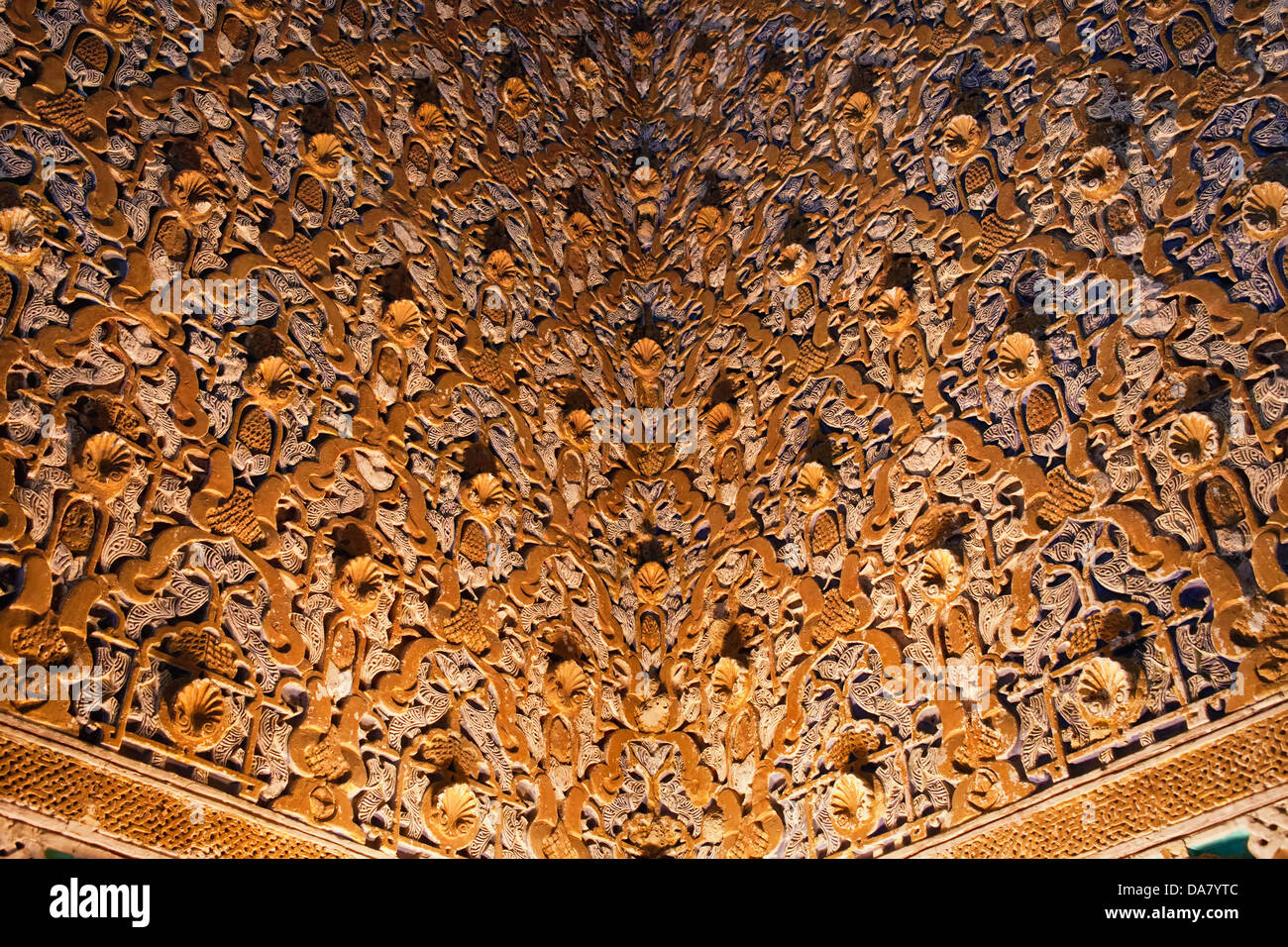 Historic chamber wall with shell shapes design in Real Alcazar (Royal ...