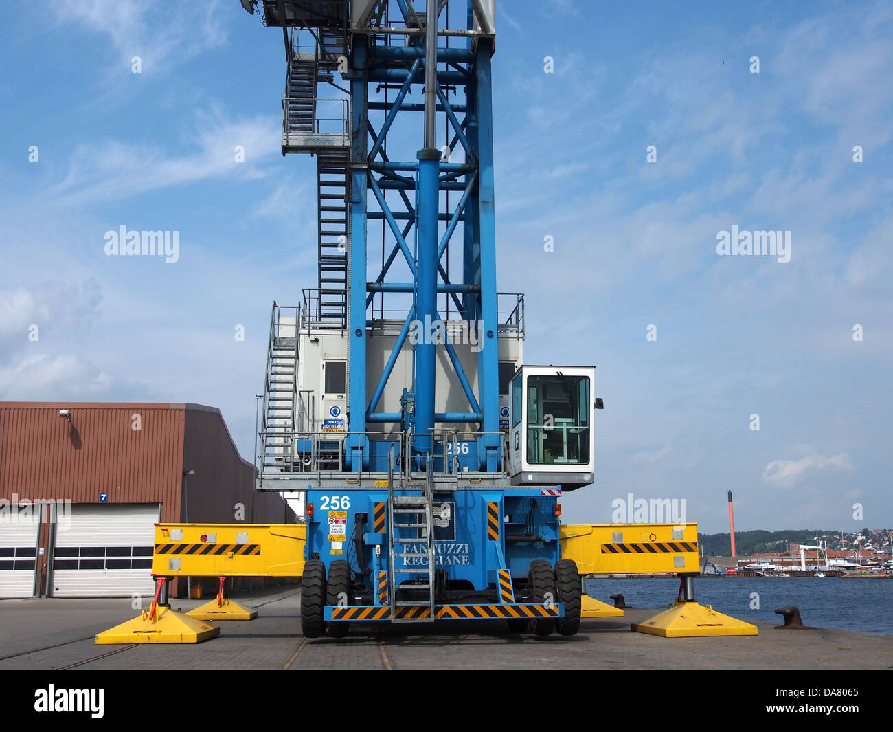 The Terex Fantuzzi Reggiane MHC 115 harbor crane is shown at Fejle ...