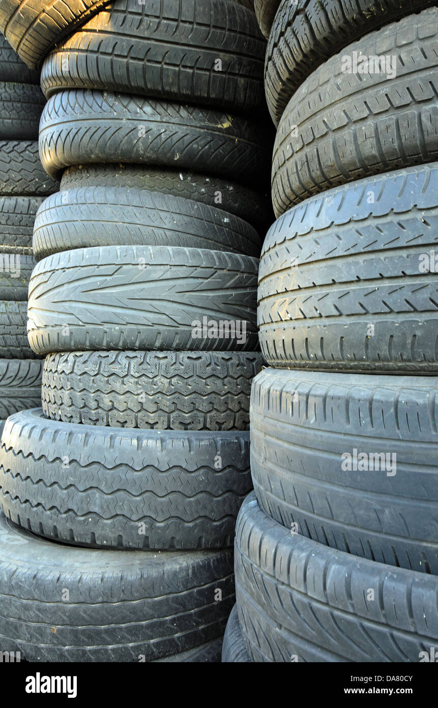 Photo of old used car tires Stock Photo - Alamy