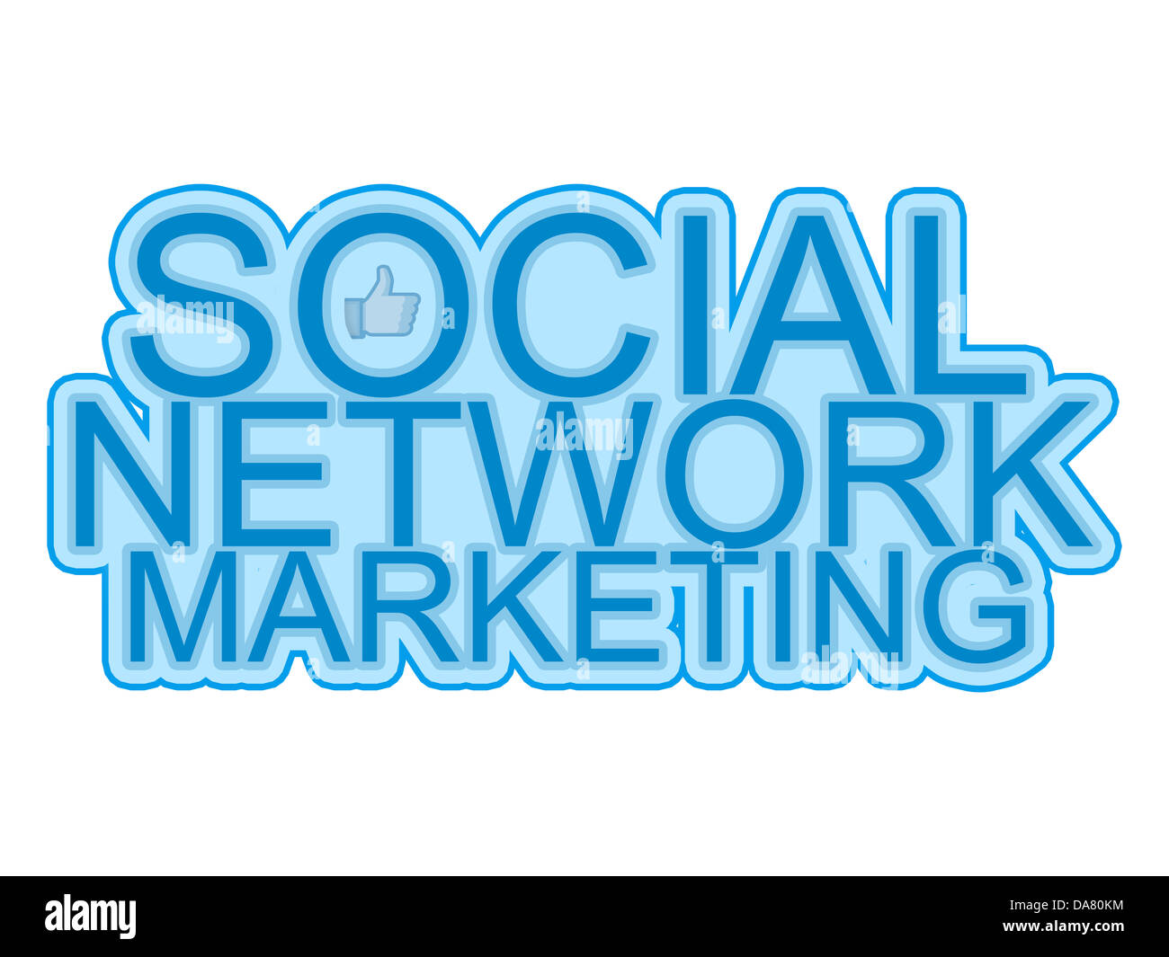 Illustration of social network marketing concept, advertising, brand ...