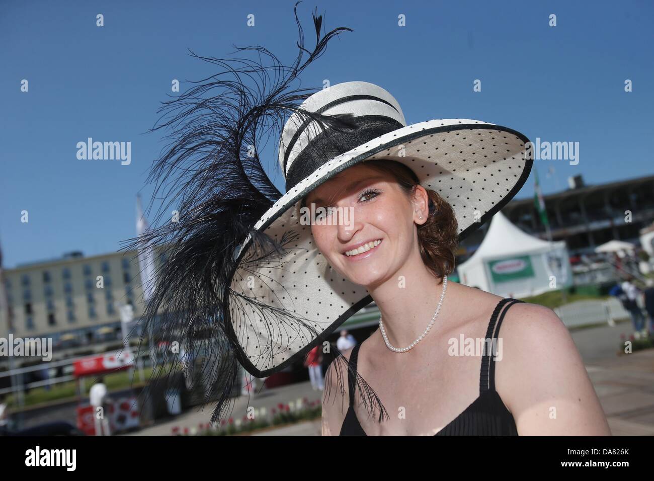 Hamburg, Germany. 07th July, 2013. Participant in the hat competition ...