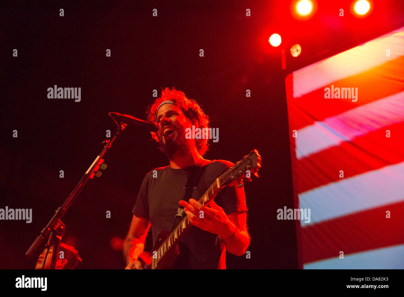 Los Angeles, California, USA, 7 July. 2013. Matthew Embree, lead singer ...