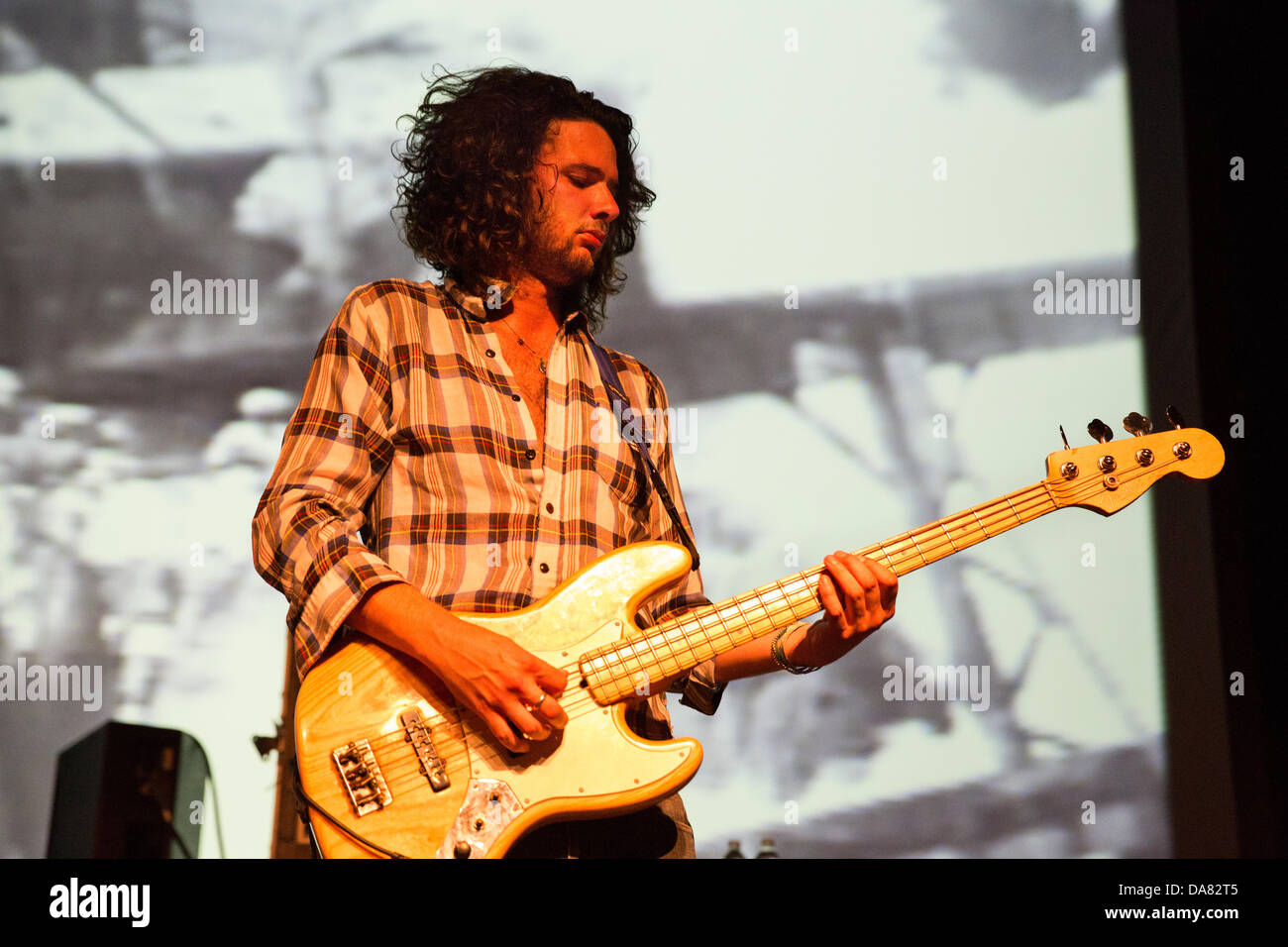 Los Angeles, California, USA, 7 July. 2013. Joseph Troy, bassist for RX ...