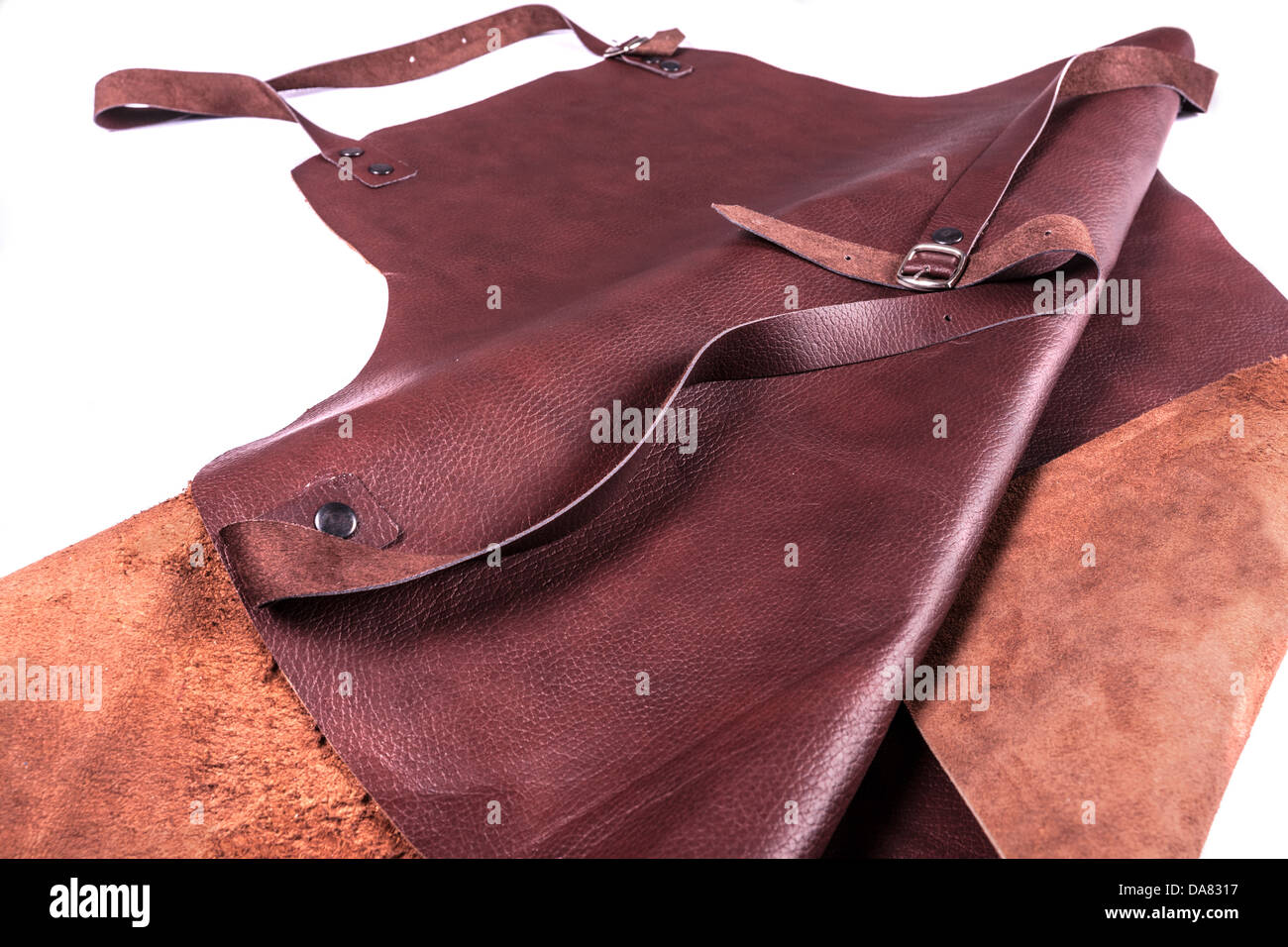 Brown leather apron protection for welder Stock Photo - Alamy