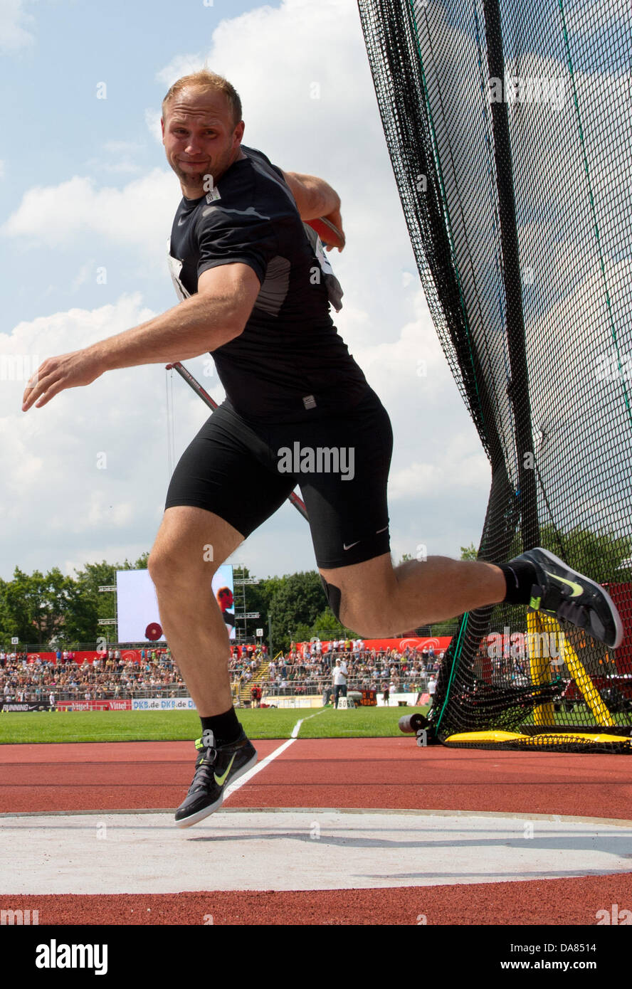 Ulm, Germany. 07th July, 2013. Robert Harting competes in the discus ...