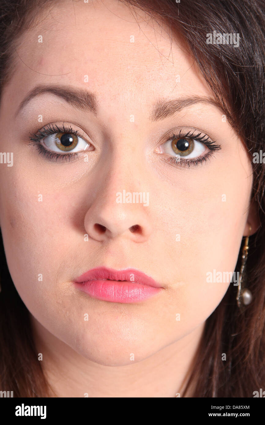 Lovely young woman with very pretty eyes, staring straight ahead Stock ...