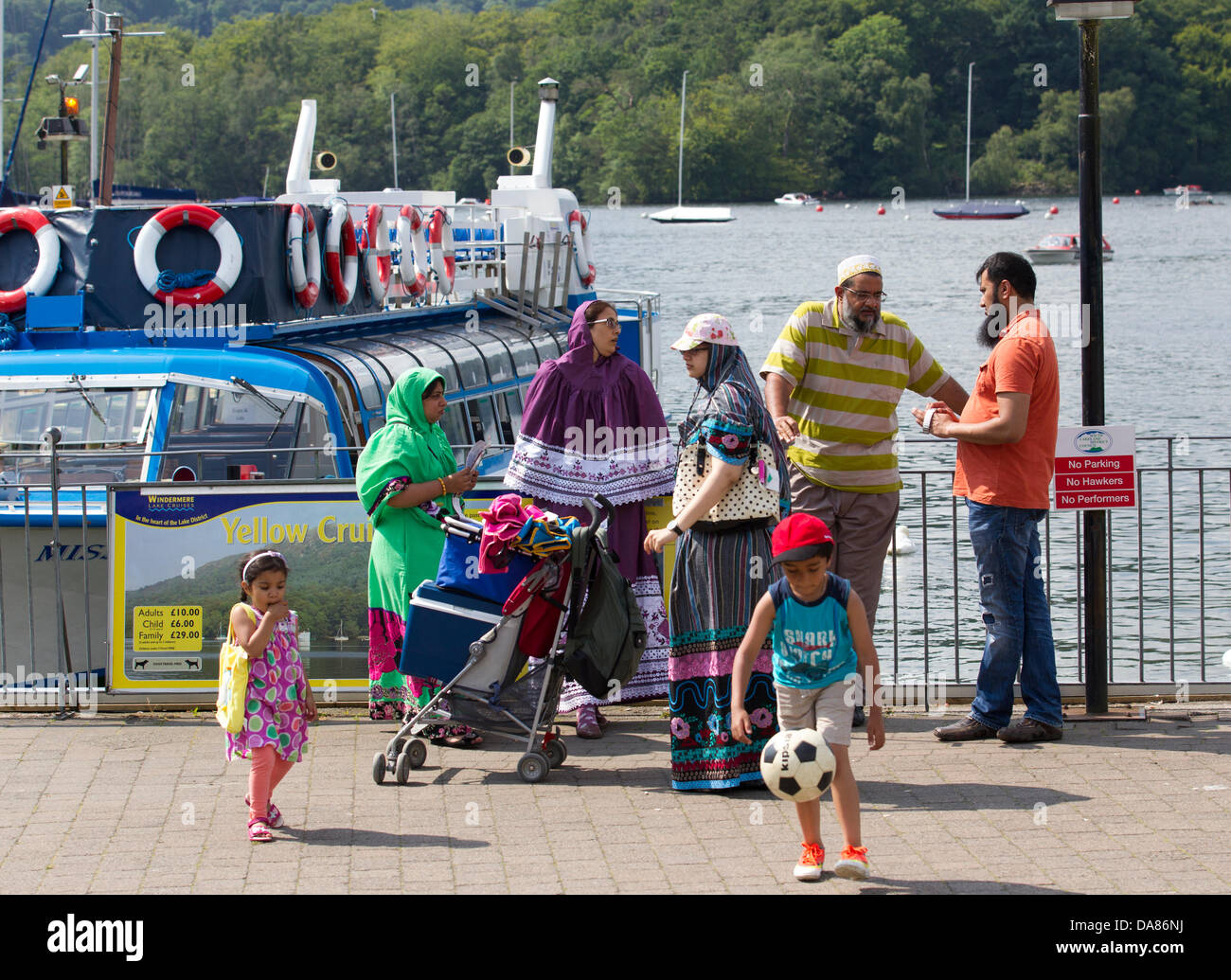 Bowness on Lake Windermere, Cumbria, UK. July 07th, 2013. People making ...