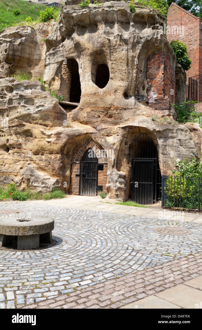 Caves below Nottingham Castle, Nottingham, Nottinghamshire, England ...