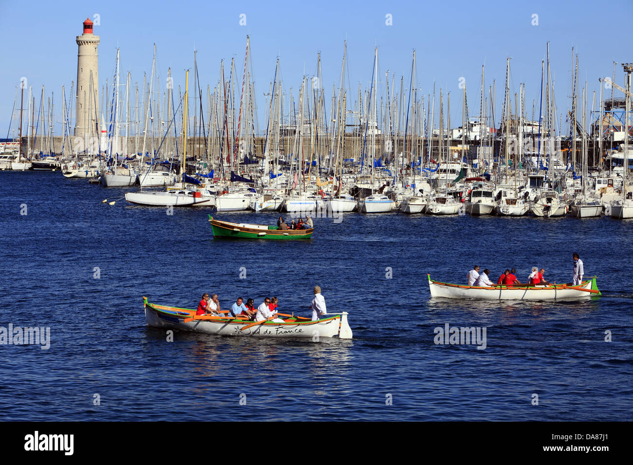 Day maritime traditions of the Port of Sete, race boats of the ...
