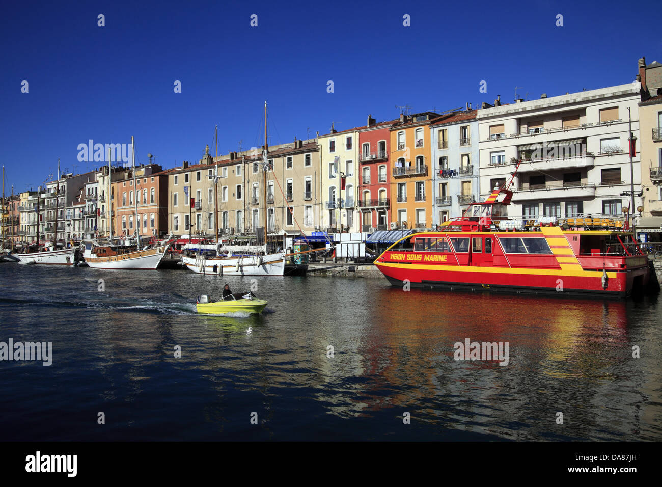 Ships and boat sea excursion in the Port of Sete, Languedoc Roussillon ...