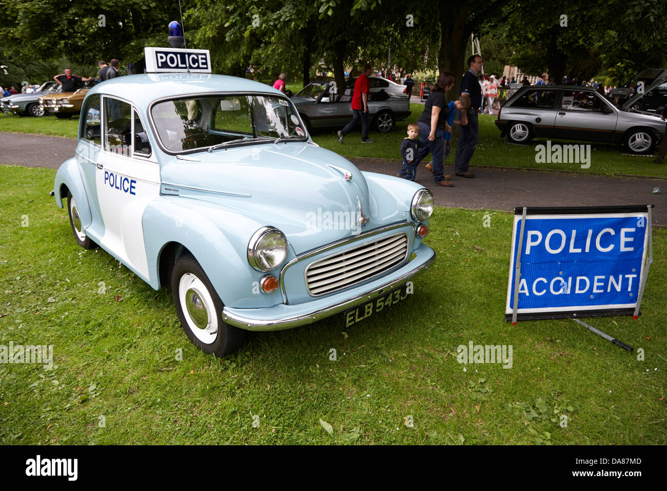 vintage morris minor police car at a car rally county down northern ...