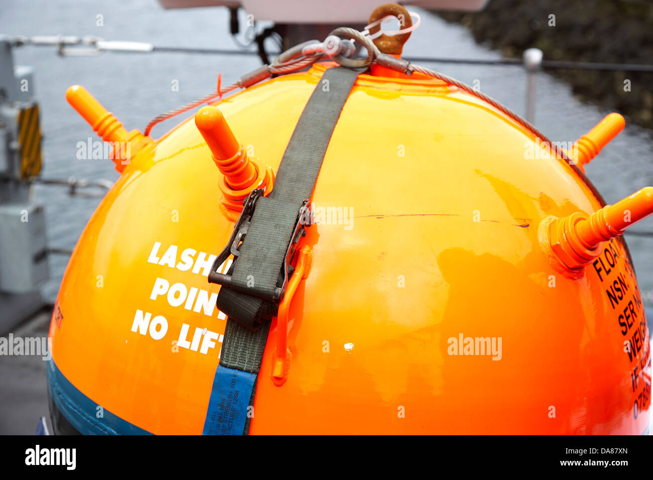 orange painted dummy float mine used for royal navy training Stock ...