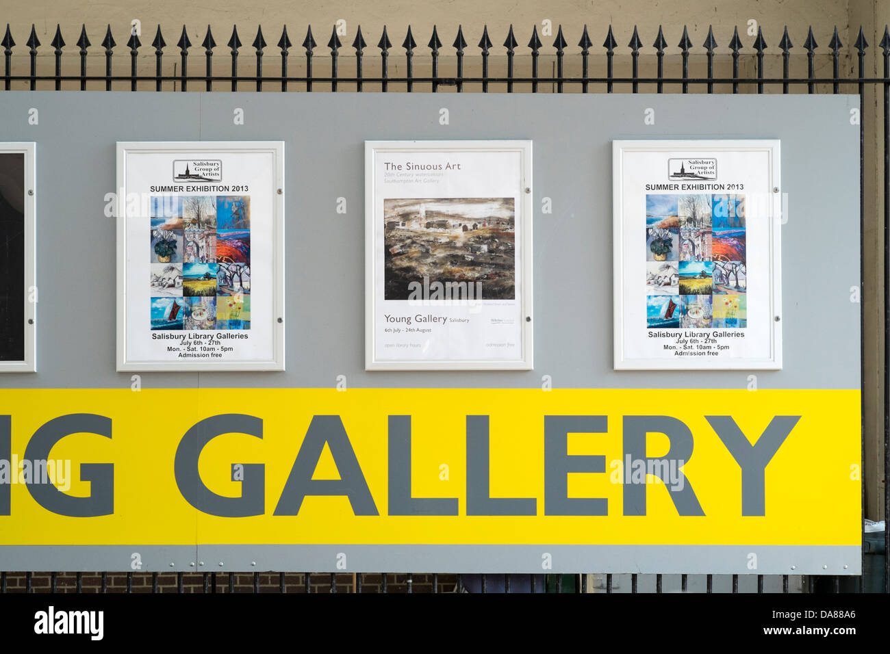 Colourful posters advertising an art exhibition with the word gallery ...
