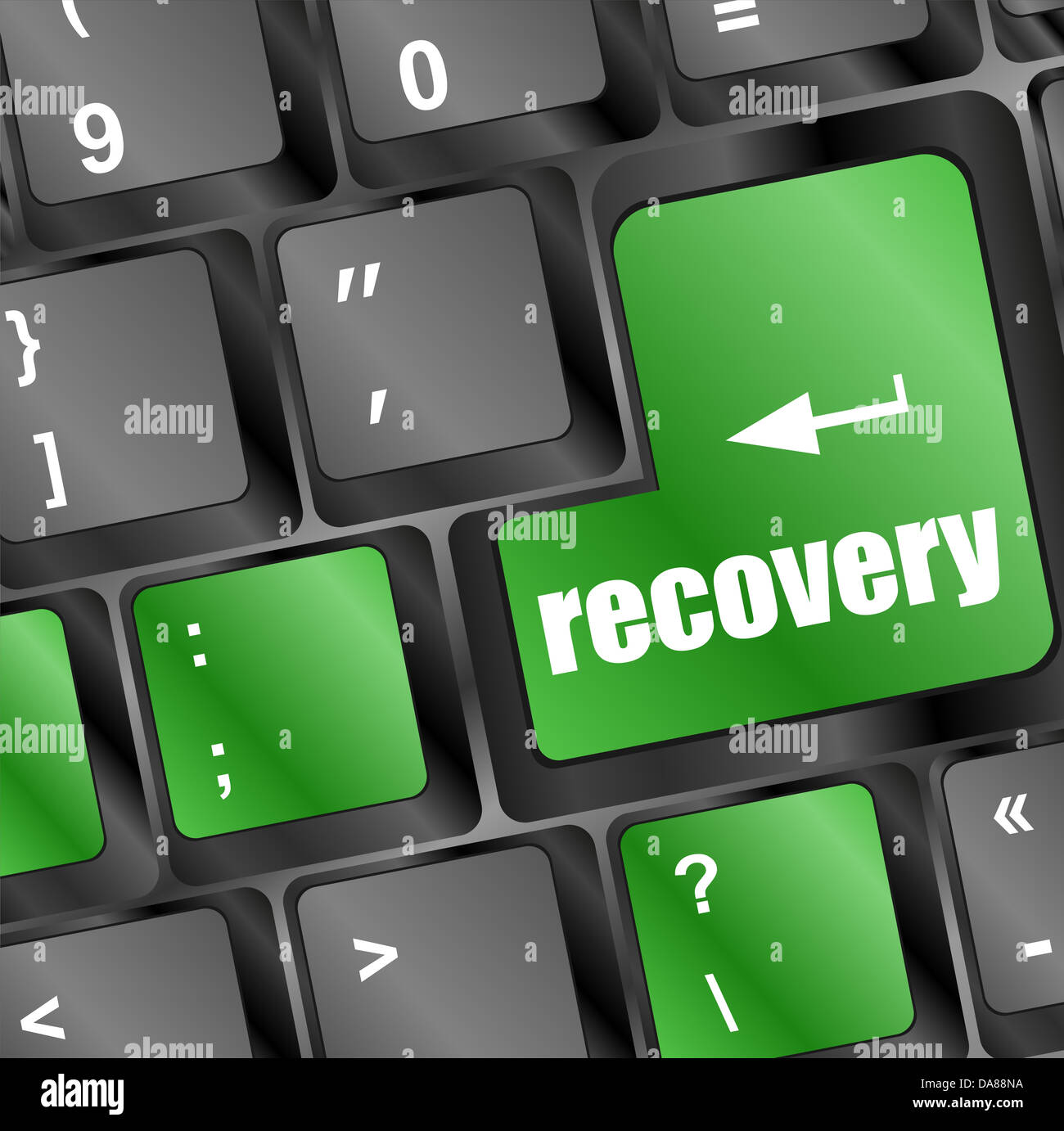 key with recovery text on laptop keyboard button Stock Photo - Alamy