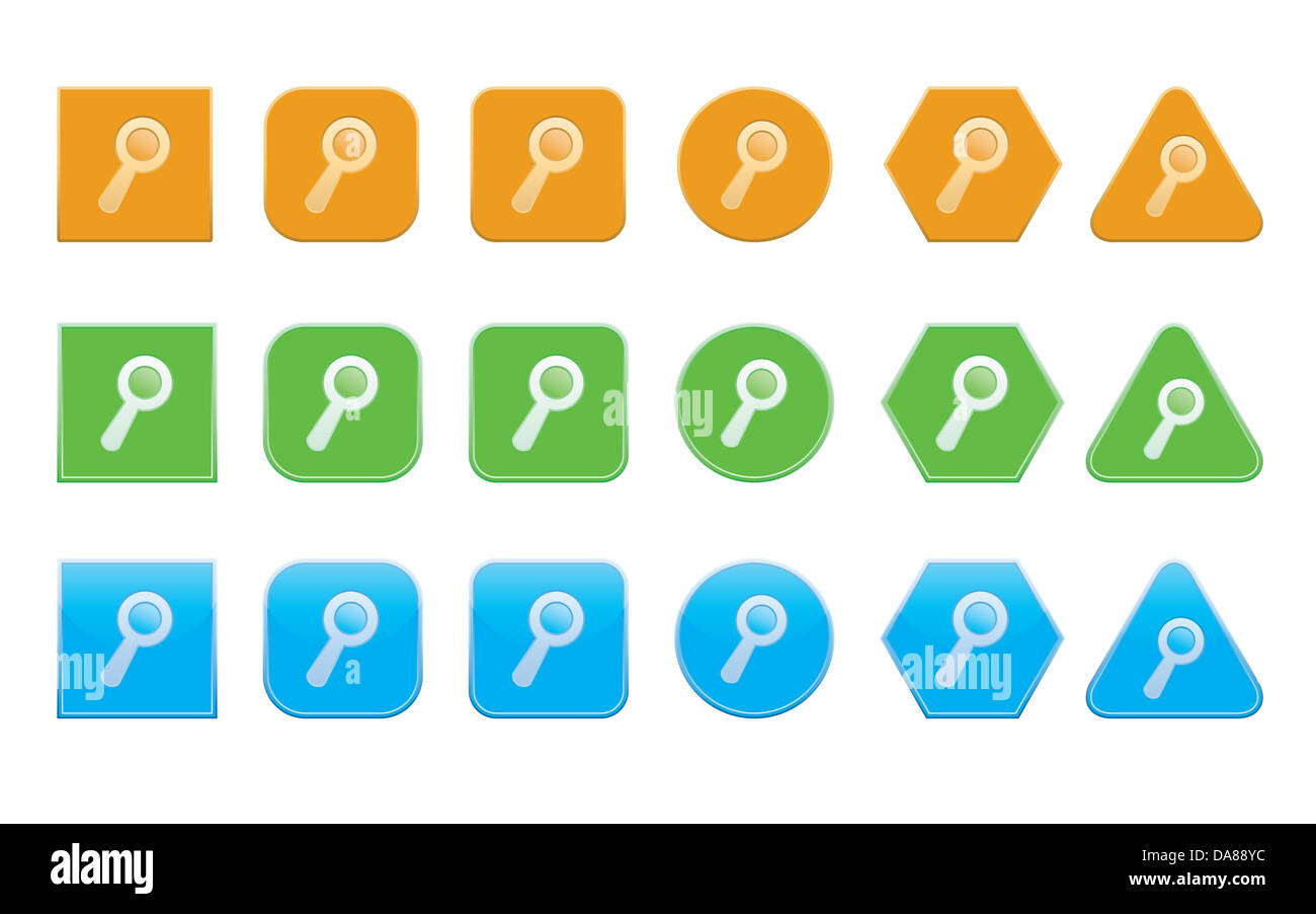 set of search icons of different shape Stock Photo - Alamy