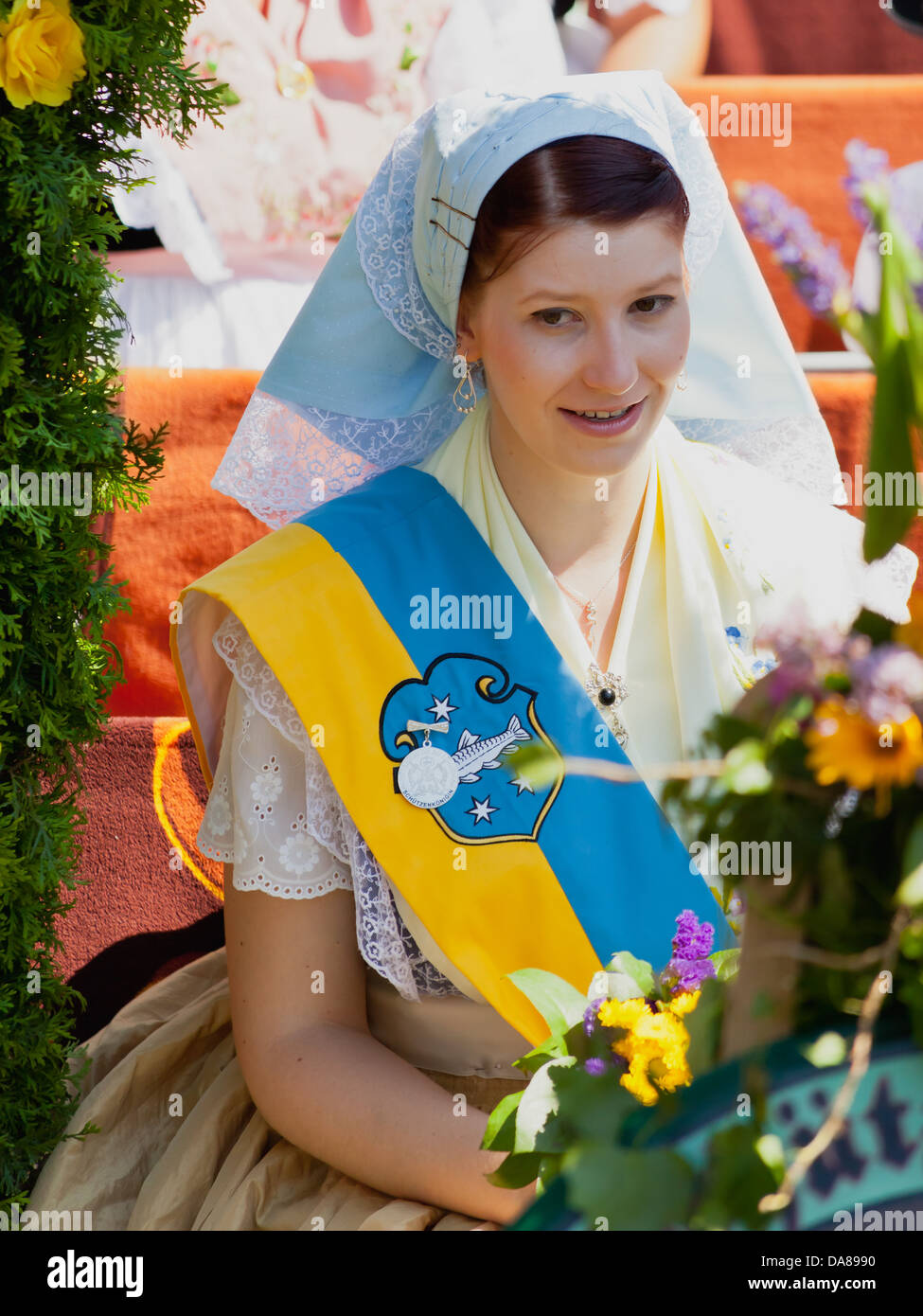 Woman in traditional sorbian costumes during the Spreewald Schützenfest ...