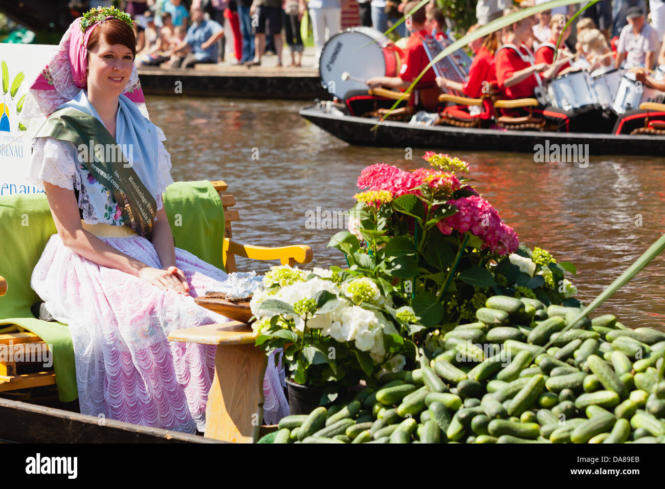 Woman in traditional sorbian costumes during the Spreewald Schützenfest ...
