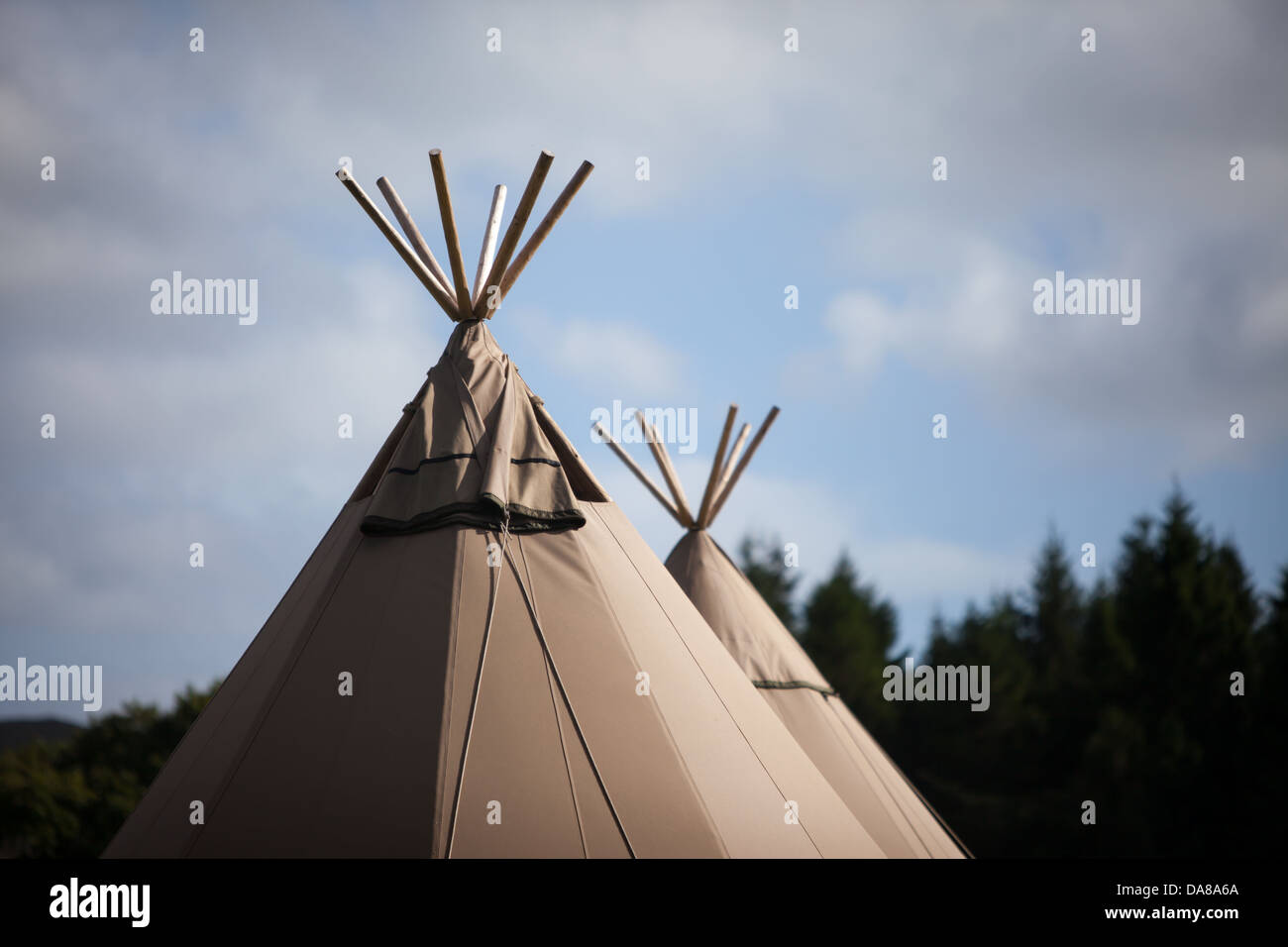 The tops of two teepees Stock Photo - Alamy