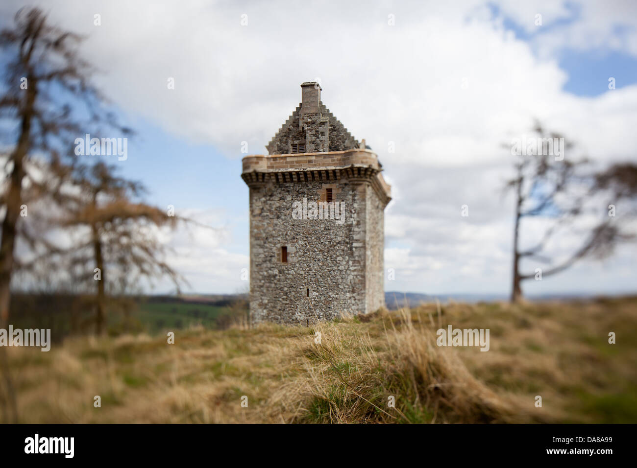 Fatlips castle, just outside Hawick in the Scottish Borders Stock Photo ...