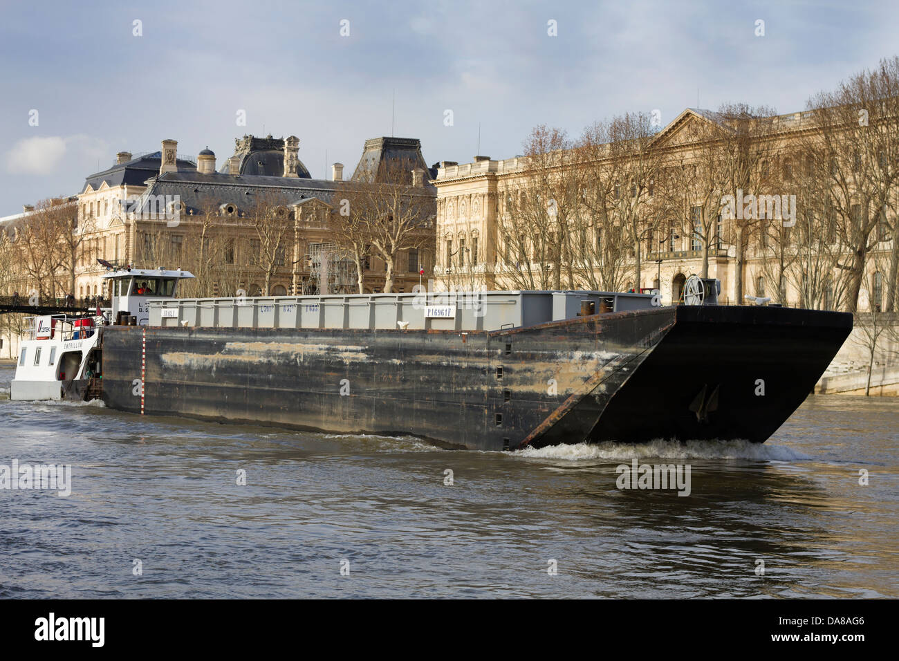 Barge, The Seine, Paris, France Stock Photo - Alamy