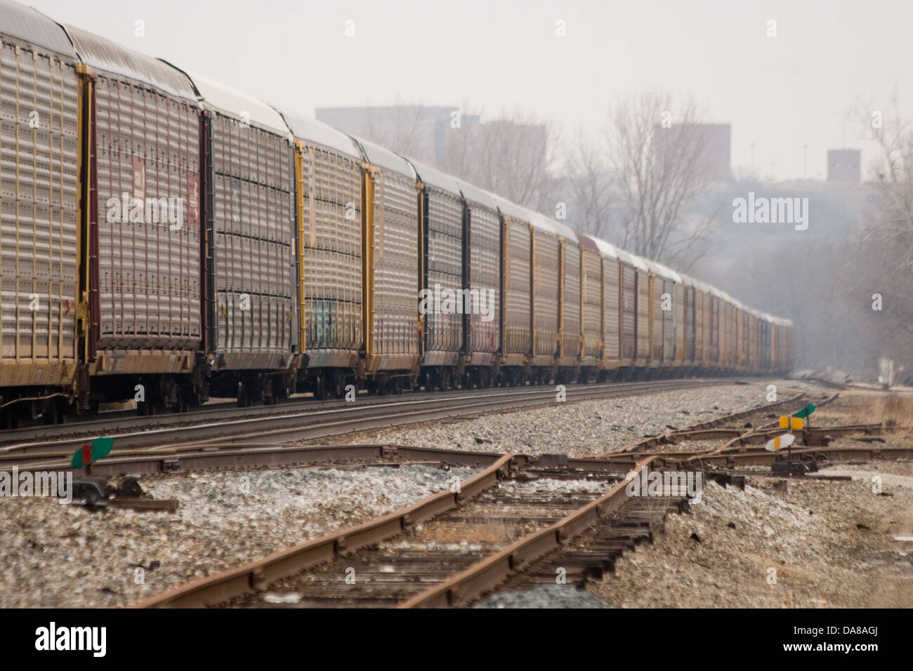 Train of autorack freight cars at Miamisburg Dayton OH USA Stock Photo ...