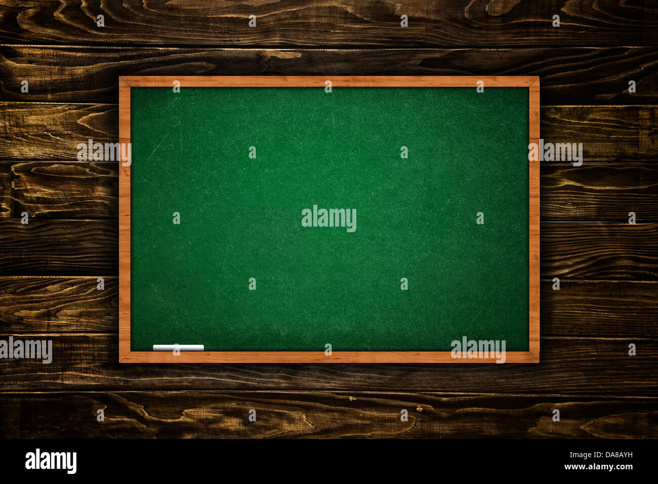 Green school chalkboard in wooden interior. Tabula rasa, first day of ...