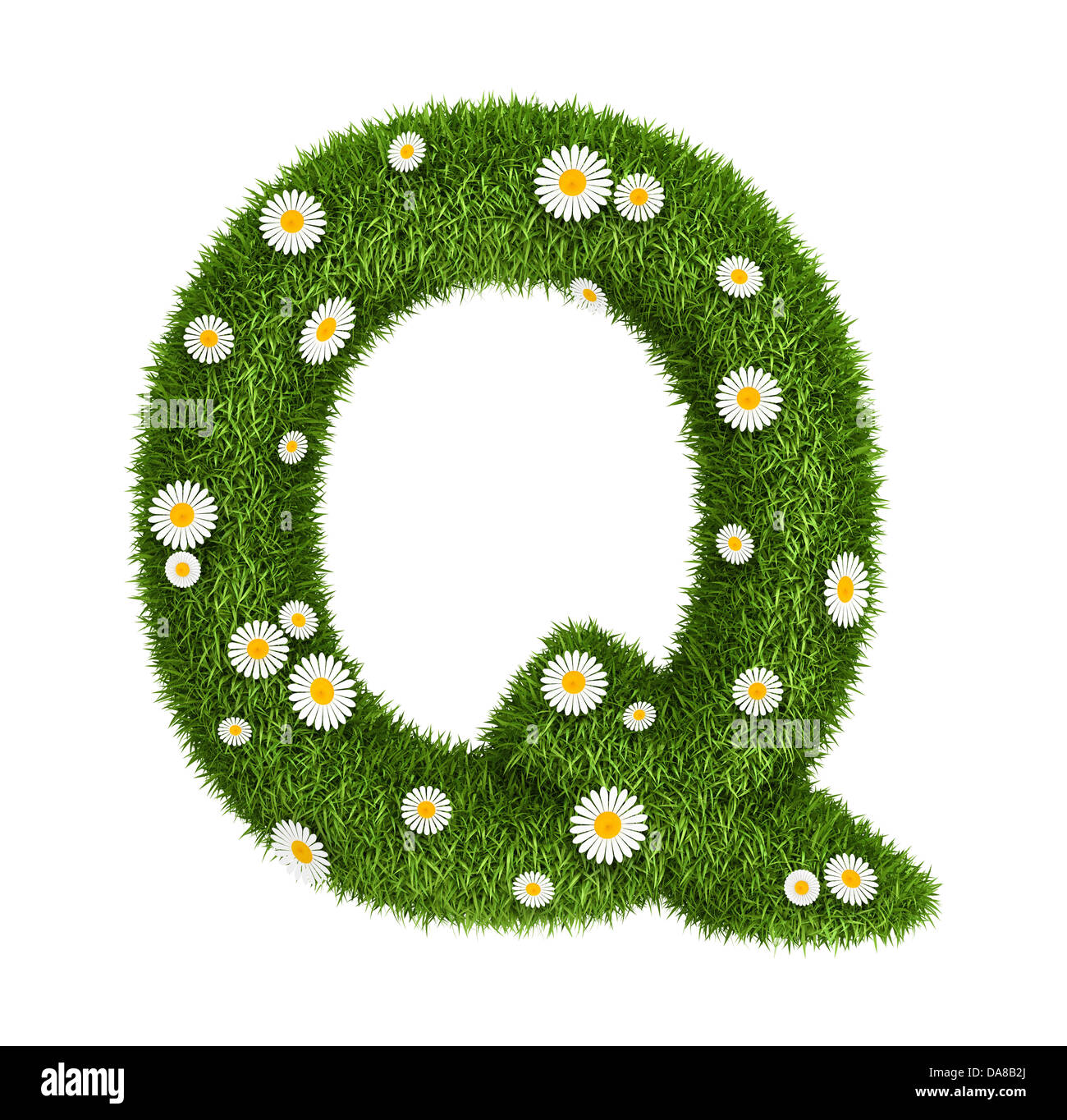 Natural grass letter Q Stock Photo - Alamy