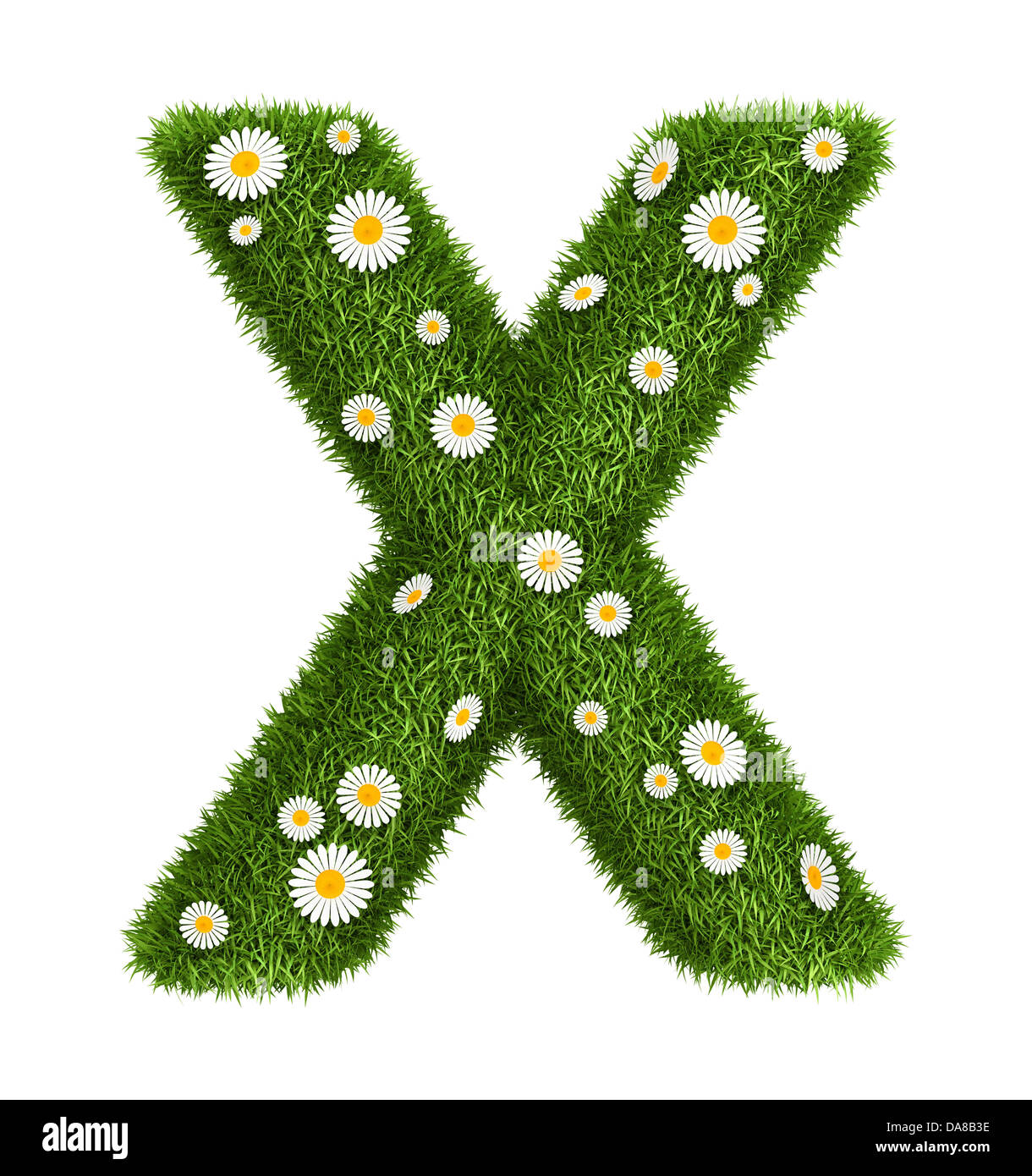 Natural grass letter X Stock Photo - Alamy