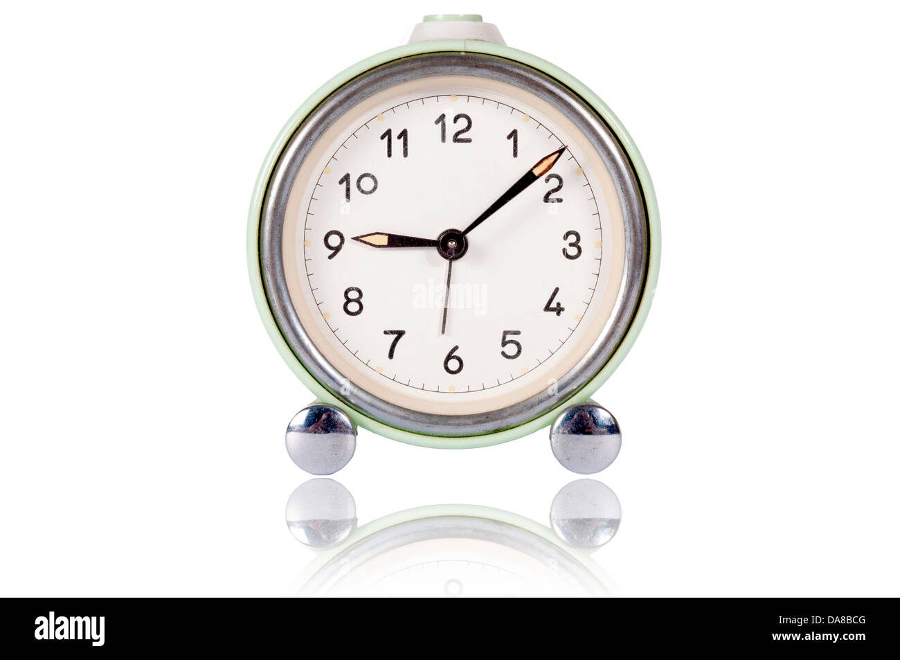 Old retro clock isolated on white background Stock Photo - Alamy