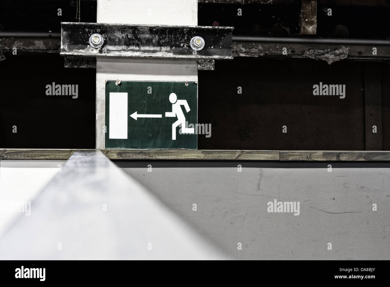 Green emergency exit sign, Paris, France Stock Photo - Alamy