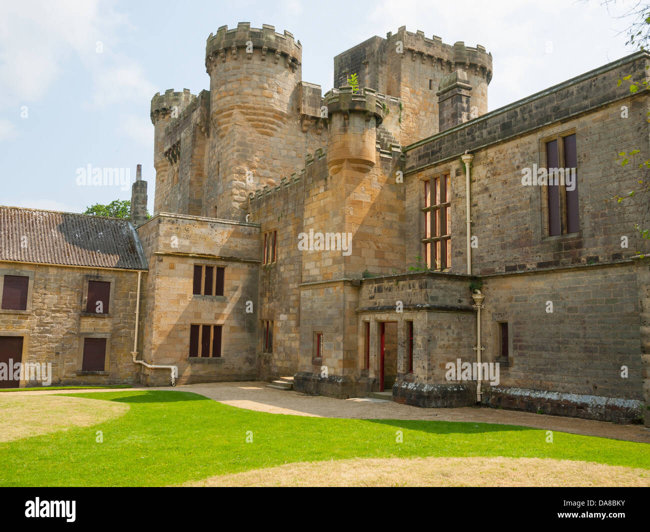 Belsay Castle with its 14th Century Tower, lived in until Belsay Hall ...