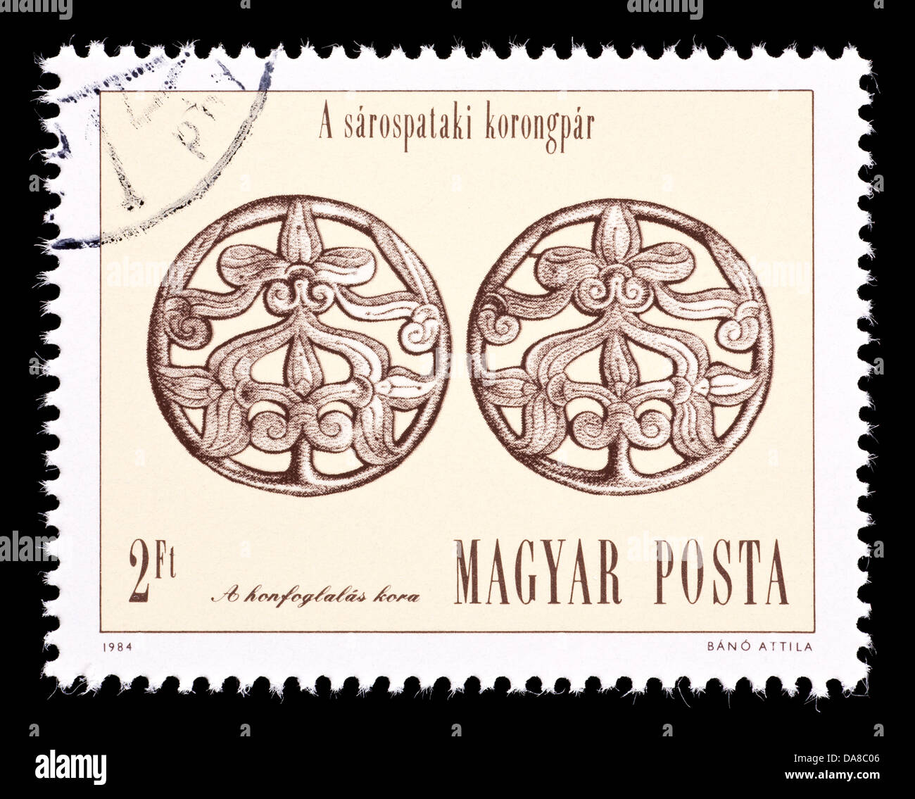 Postage stamp from Hungary depicting silver disc hair ornaments Stock ...