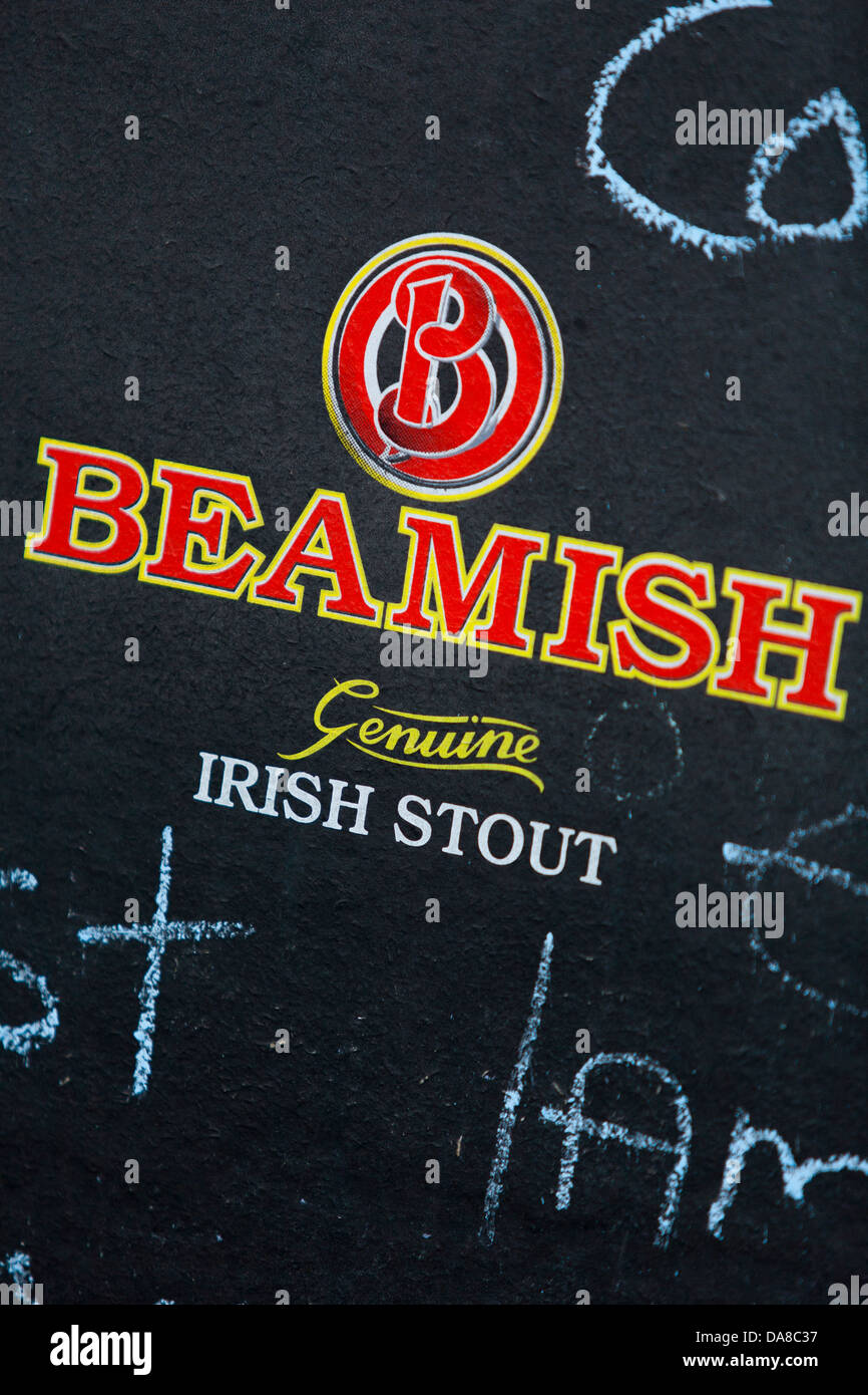 Beamish ale advertised on a chalk board Stock Photo - Alamy