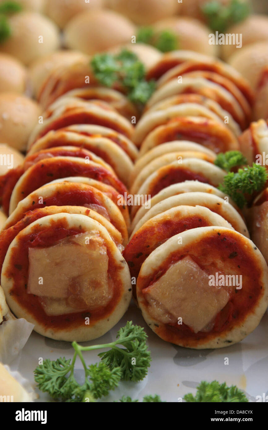 Mini pepperoni pizzas Stock Photo - Alamy