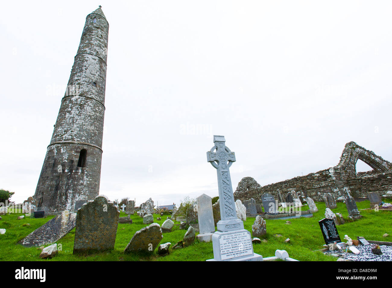 Ardmore historical round tower on the south coast of Ireland is a ...