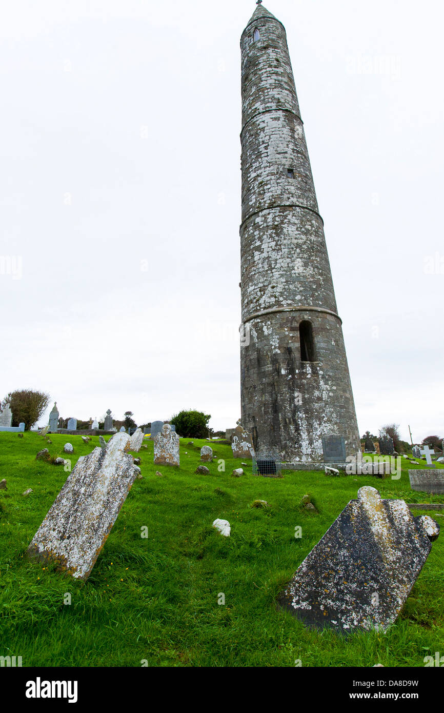 Ardmore historical round tower on the south coast of Ireland is a ...