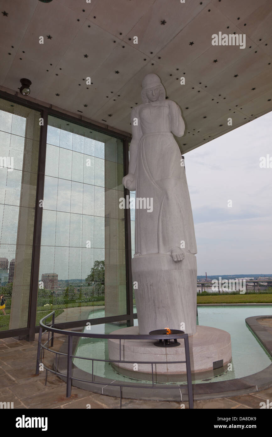 Statue of Memory at the Virginia War Memorial in Richmond, VA Stock ...