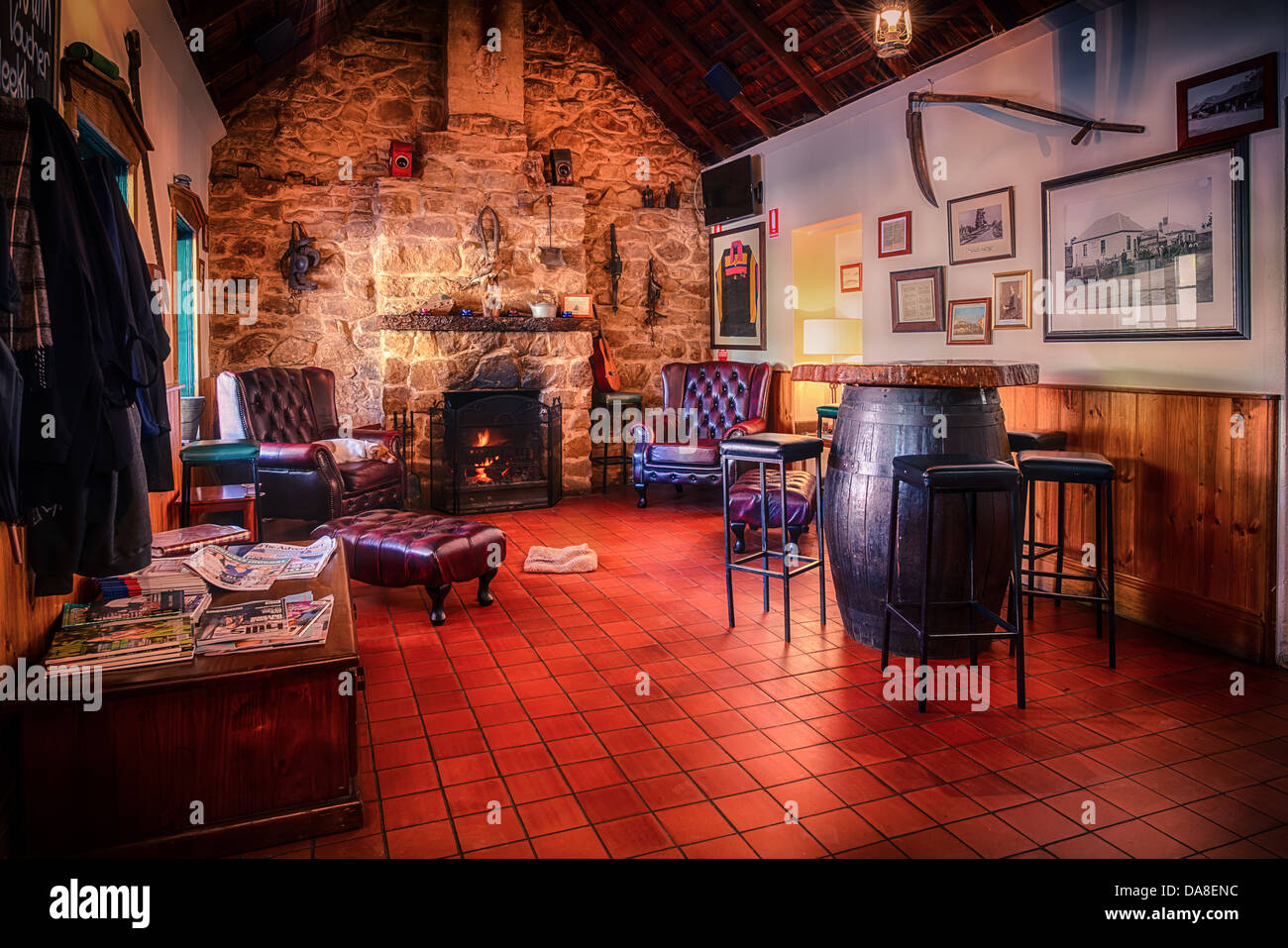 Inside the historic Stanley Bridge Hotel in South Australia Stock Photo ...