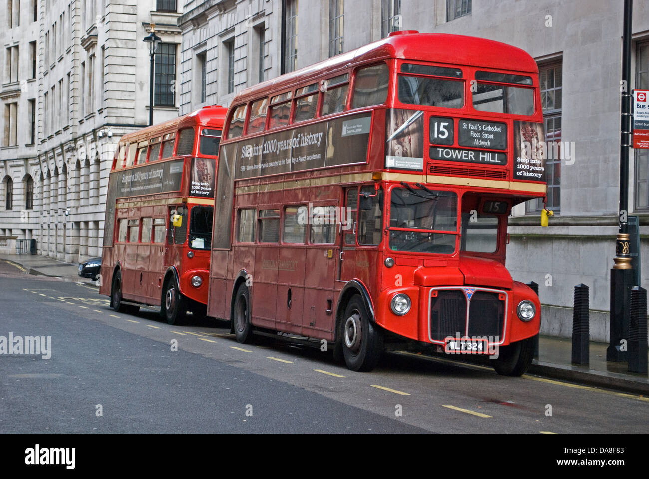 Old Double Decker Buses Stock Photo - Alamy